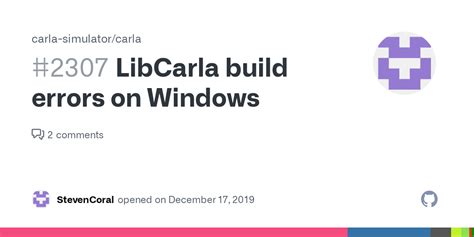 Libcarla Build Errors On Windows · Issue 2307 · Carla Simulatorcarla