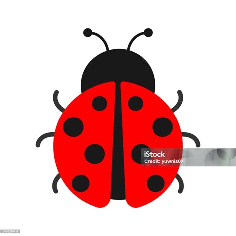 Cute Ladybug Insect Animal Animated Vector Illustration Stock