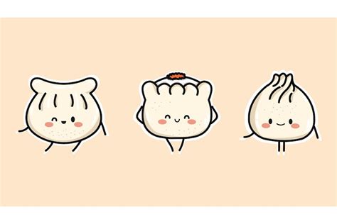 Premium Vector Set Of Cute Dumpling