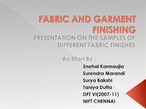 Ppt Fabric And Garment Finishingppt Dokumentips