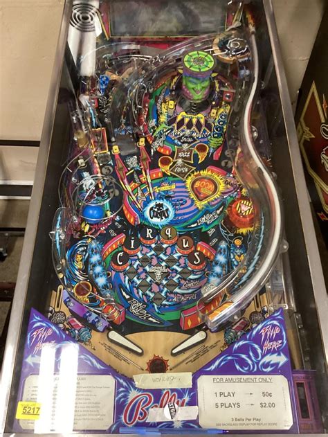 Lot Bally Cirqus Voltaire” Pinball Arcade Machine Designed By John