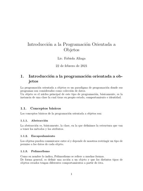 Introduccionalaprogramacionorientadaaobjetos Pdf Objeto