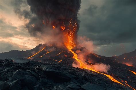 地质活动ai数字艺术 自然风光写实风格火山口熔岩烟雾喷发场景商业照片 Ai图片免费下载png格式4032像素编号71889188 千图网