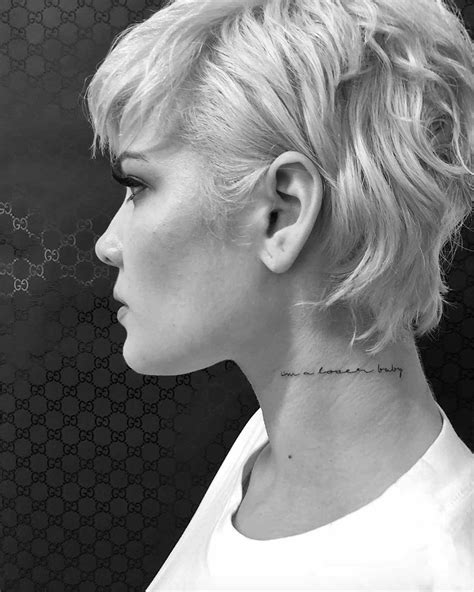 Halsey Gets Loser Tattooed On Her Neck