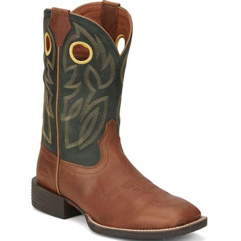 Justin Mens Bowline Western Boots Whiskey Elliottsboots
