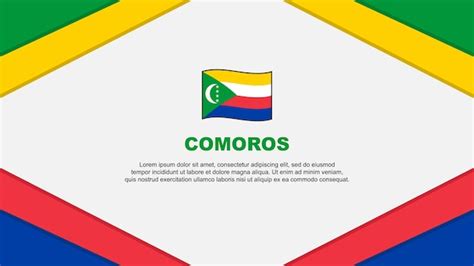 Premium Vector Comoros Flag Abstract Background Design Template