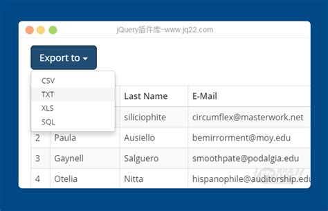 Html表格数据导出为csvxlstxtsql格式的jquery插件