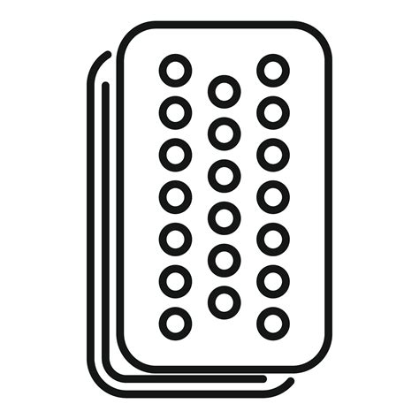 Contraceptive Pill Blister Pack Line Icon Showing Round Tablets 47634810 Vector Art At Vecteezy
