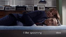 Couple In Office Bed I Like Spooning 