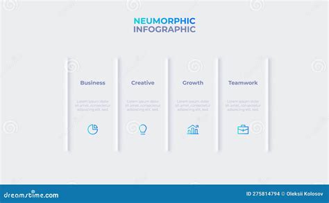 Neumorphic Infographic Design Template Flowchart Diagram With 7