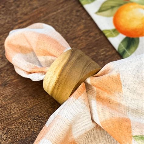 Porta Guardanapo Redondo Em Madeira Teca Coleção Colheita Thais