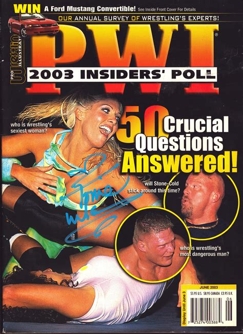 Torrie Wilson Signed Pwi Magazine June 2003 Signed By Superstars