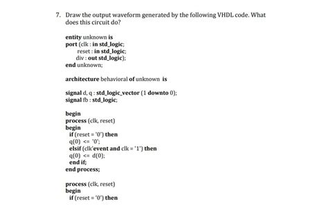 Solved 7 Draw The Output Waveform Generated By The