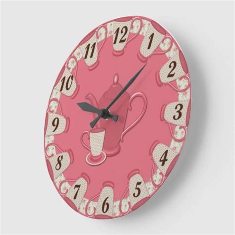Shabby Tea Cup Wall Clock Zazzle