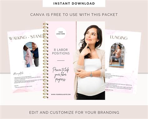 Labor Progress Positions Handout Labor Handout Template Doula