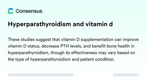 Hyperparathyroidism And Vitamin D Consensus Academic Search Engine