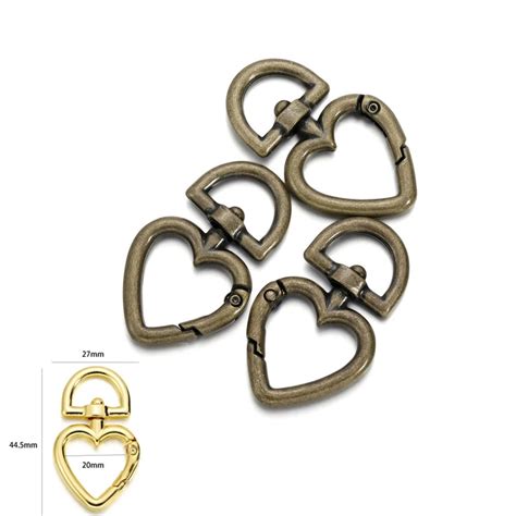 5pcslot Love Heart Metal Lobster Keychain Claps Spring Buckle Hook Key