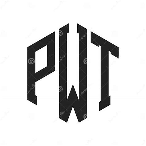 Pwt Logo Design Initial Letter Pwt Monogram Logo Using Hexagon Shape Stock Vector