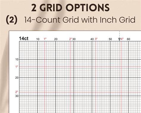 14 Count Graph Paper With Inch Grid Pdf  Png Etsy
