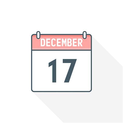 Premium Vector 17th December Calendar Icon December 17 Calendar Date