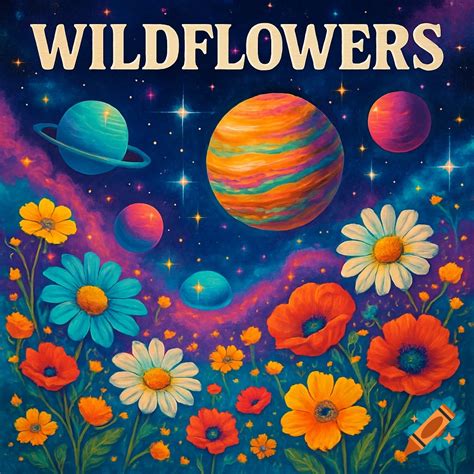 An Album Cover Titled Wildflowers Depicting Colorful Wildflowers And