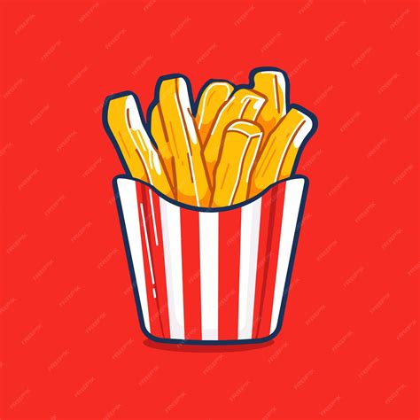 Ilustración Vectorial De Clip Art De Las Papas Fritas De Dibujos