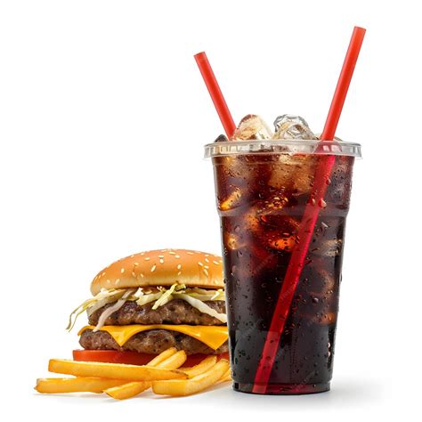 Soda With Fast Food Created With Technology Isolated On White