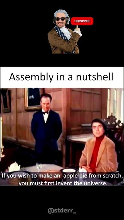 Assembly In A Nutshell Meme Coding Programming Developer Youtube