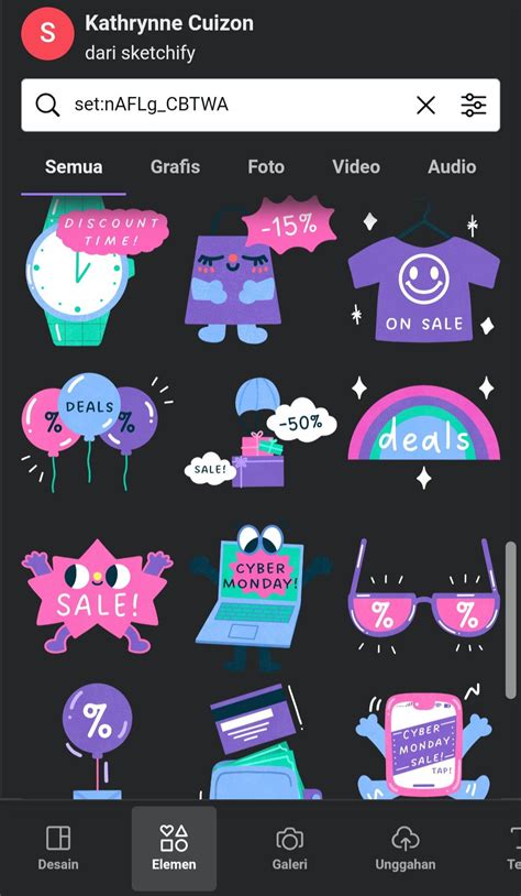 canva elements keyword🔑 di 2024 grafis stiker estetika desain