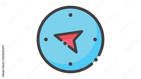 Animated Compass Icon Colored Line 4k Illustration Animated Icon On