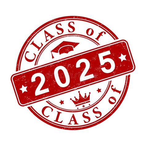 Class Of 2025 The Impression Of A Round Seal With Scuffs Stock Vector