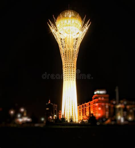 Baiterek Stock Image Image Of Baiterek Night Kazakhstan 156798989