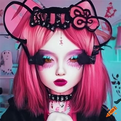 Hello Kitty Goth On Craiyon