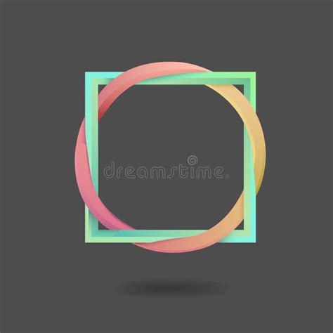 Interlocking Square And Circle On Black Stock Vector Image