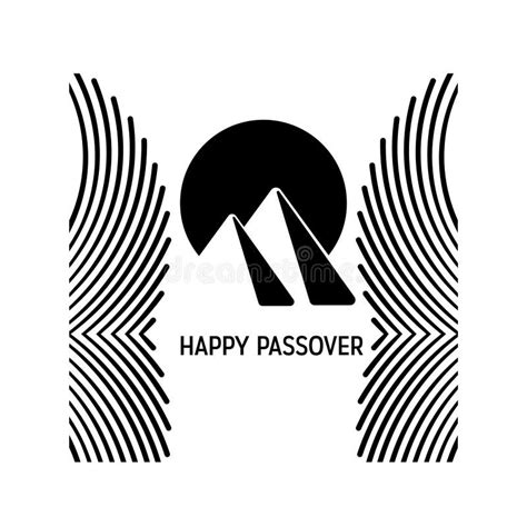 Vector Minimalistic Illustration Of Passover Celebrations Emblem Of Wine Egyptian Pyramids And