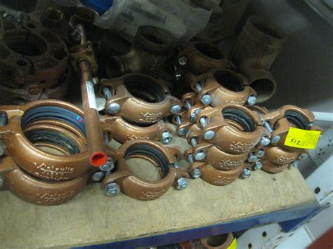 Victaulic Copper Colored Couplers Brass Pipe Fittings Etc