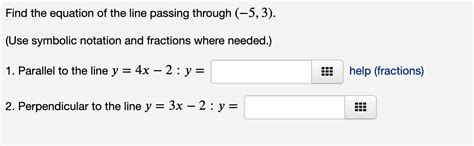 Solved Find The Equation Of The Line Passing Through 5 3