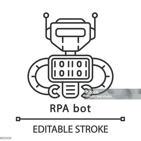 Rpa Bot Linear Icon Stock Illustration Download Image Now Art