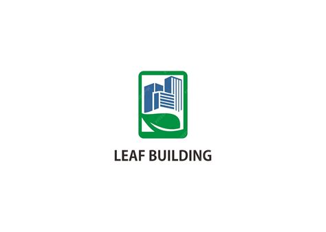Plantilla De Diseño De Logotipo De Edificio De Hoja Vector Premium