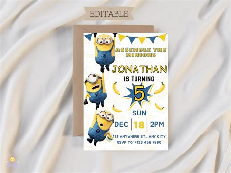 Minion Birthday Card Template