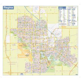 Regina Wall Map Street Detail Stanfords