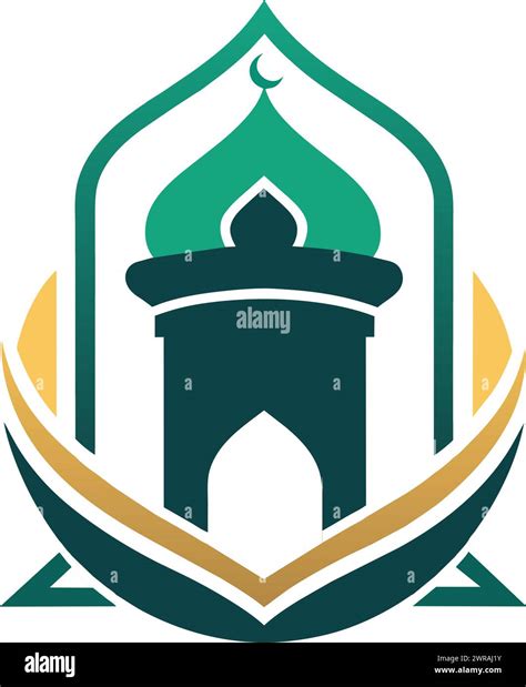 Vectorized Islamic Minimalist Logo Clean White Background Stock Vector