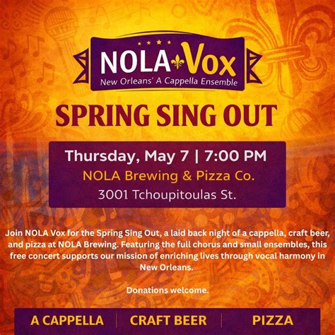 Nola Vox New Orleans A Cappella Ensemble 05 07 2026 7 00pm Nola