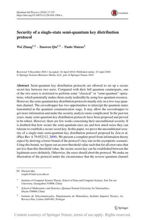 Security Of A Single State Semi Quantum Key Distribution Protocol