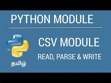 Python CSV Module Tamil ICoding YouTube
