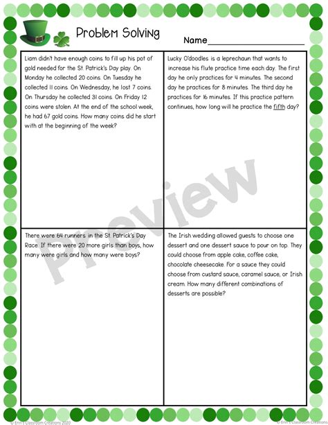 Free St Patricks Day Multi Step Problem Solving Made By Teachers