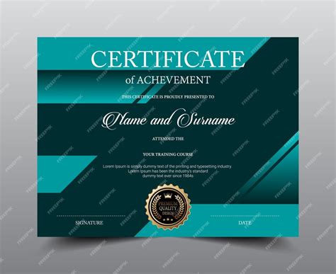 Premium Vector Certificate Layout Template Design