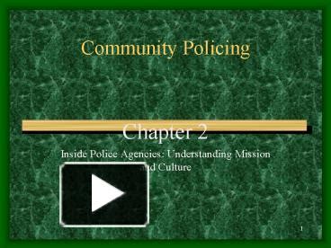 Community Policing Presentation Free To View