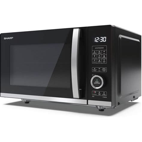 Sharp Yc Qg204au B Digital Flatbed Microwave Oven With Grill 20l 800w Black