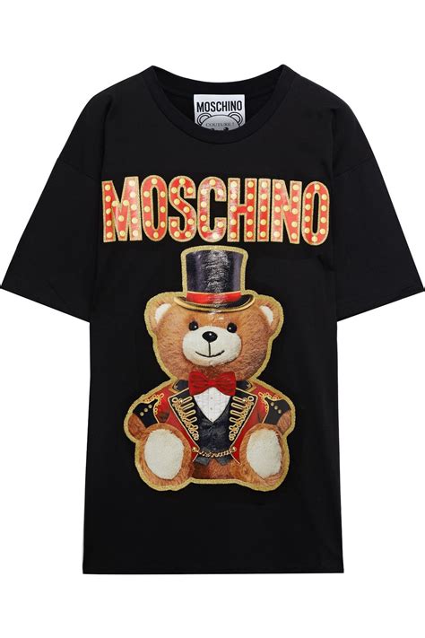 Moschino Oversized Glittered Printed Cotton Jersey T Shirt The Outnet